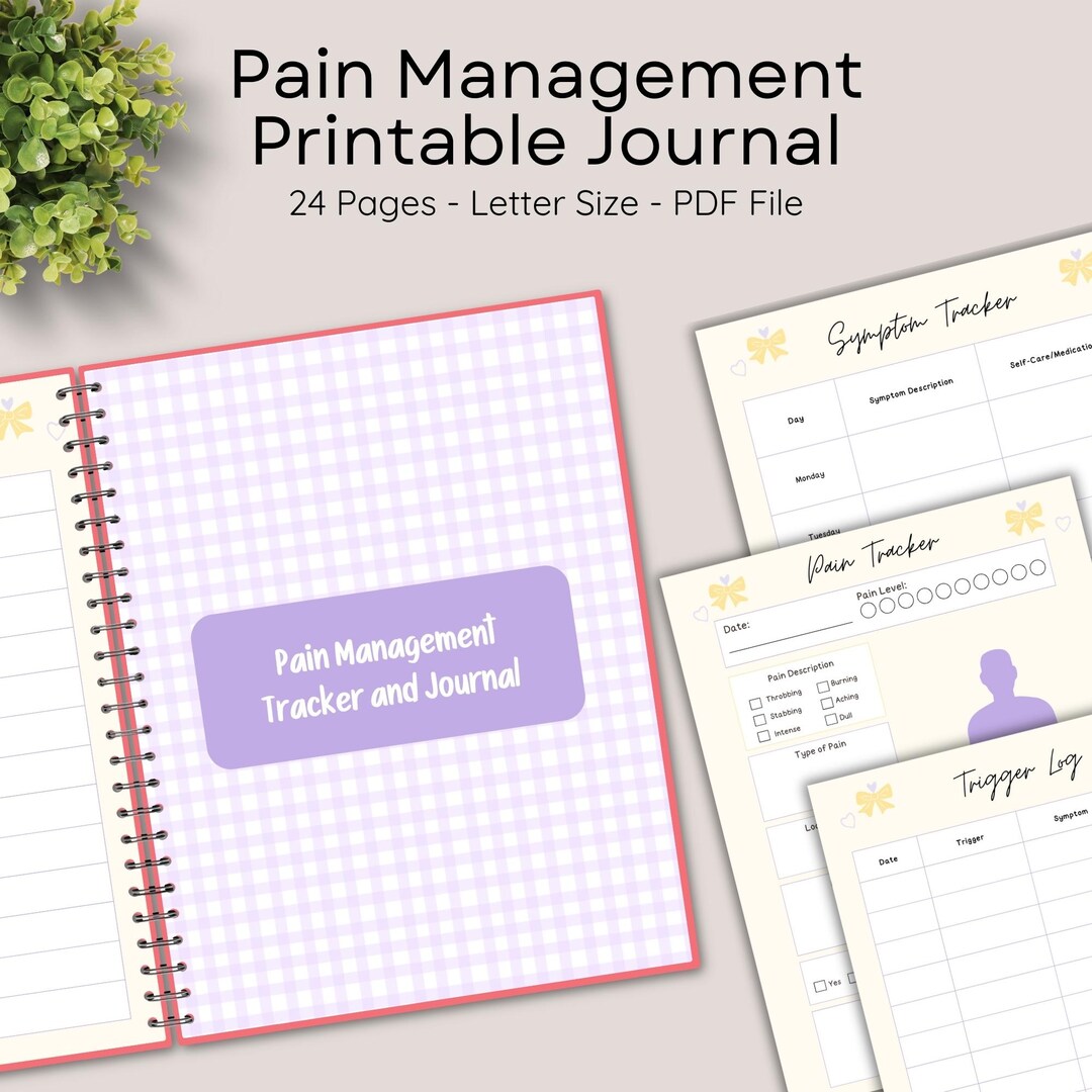 Printable Pain Management Journal, Daily & Monthly Tracker, Instant ...