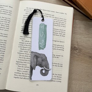 Personalised Bookmark|elephant|laminated Bookmark|personalised Gift ...