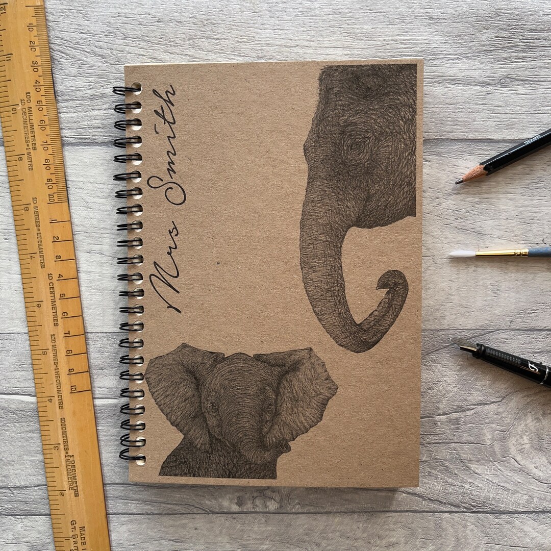 Personalised A5 Notebook|elephant|personalised Gift|sketchbook|journal ...