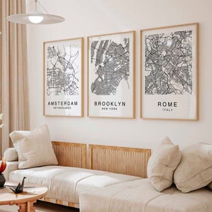 City Map Prints Custom Personalised Modern Wall Art Map - Etsy