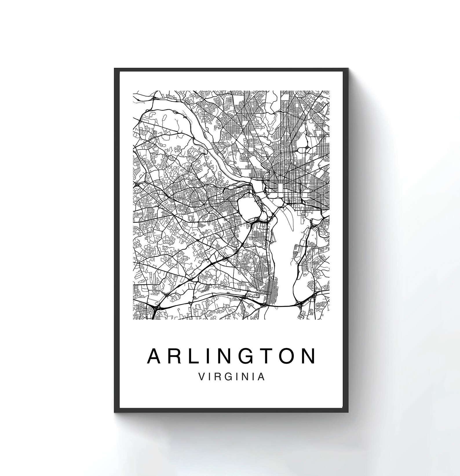 Arlington Map Arlington City Map Map Poster Map Print | Etsy