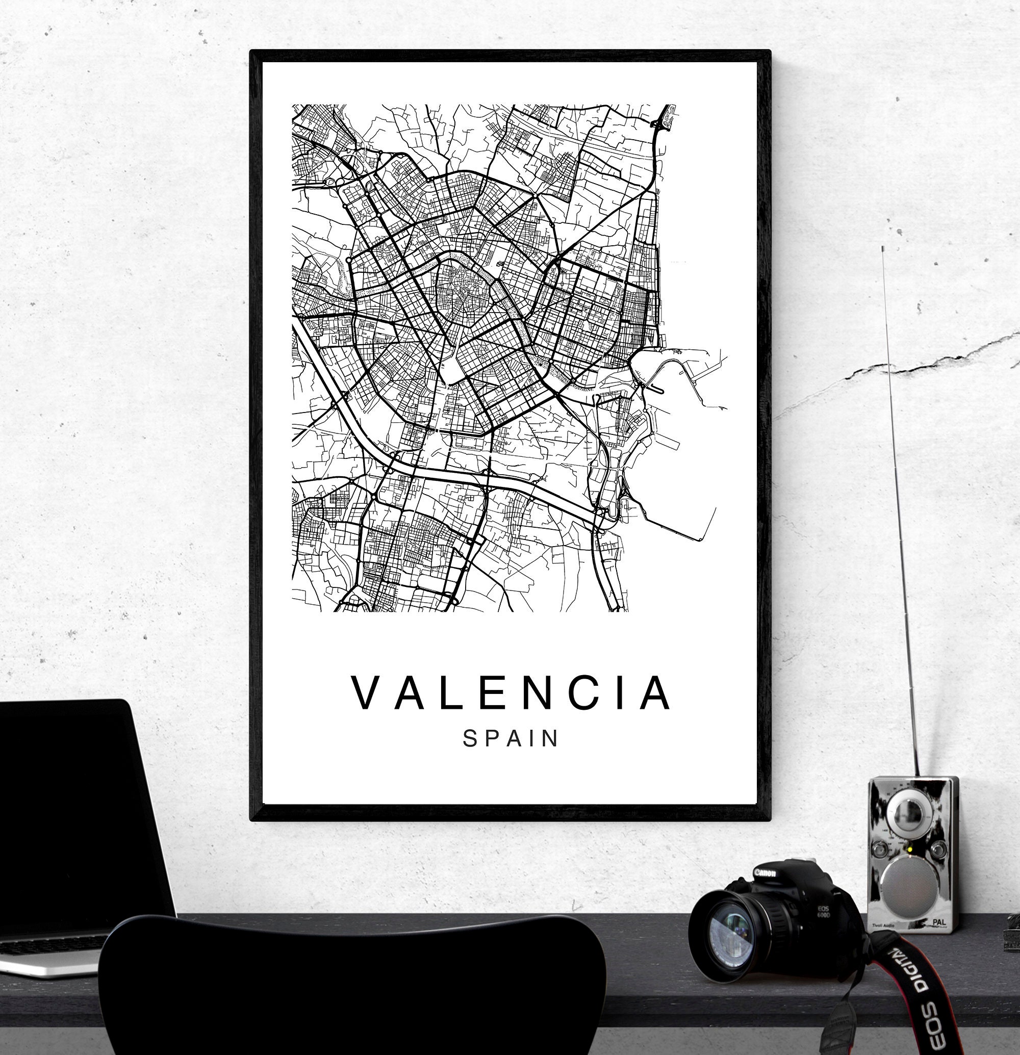 Printable Map Digital Download Valencia Map Valencia City | Etsy