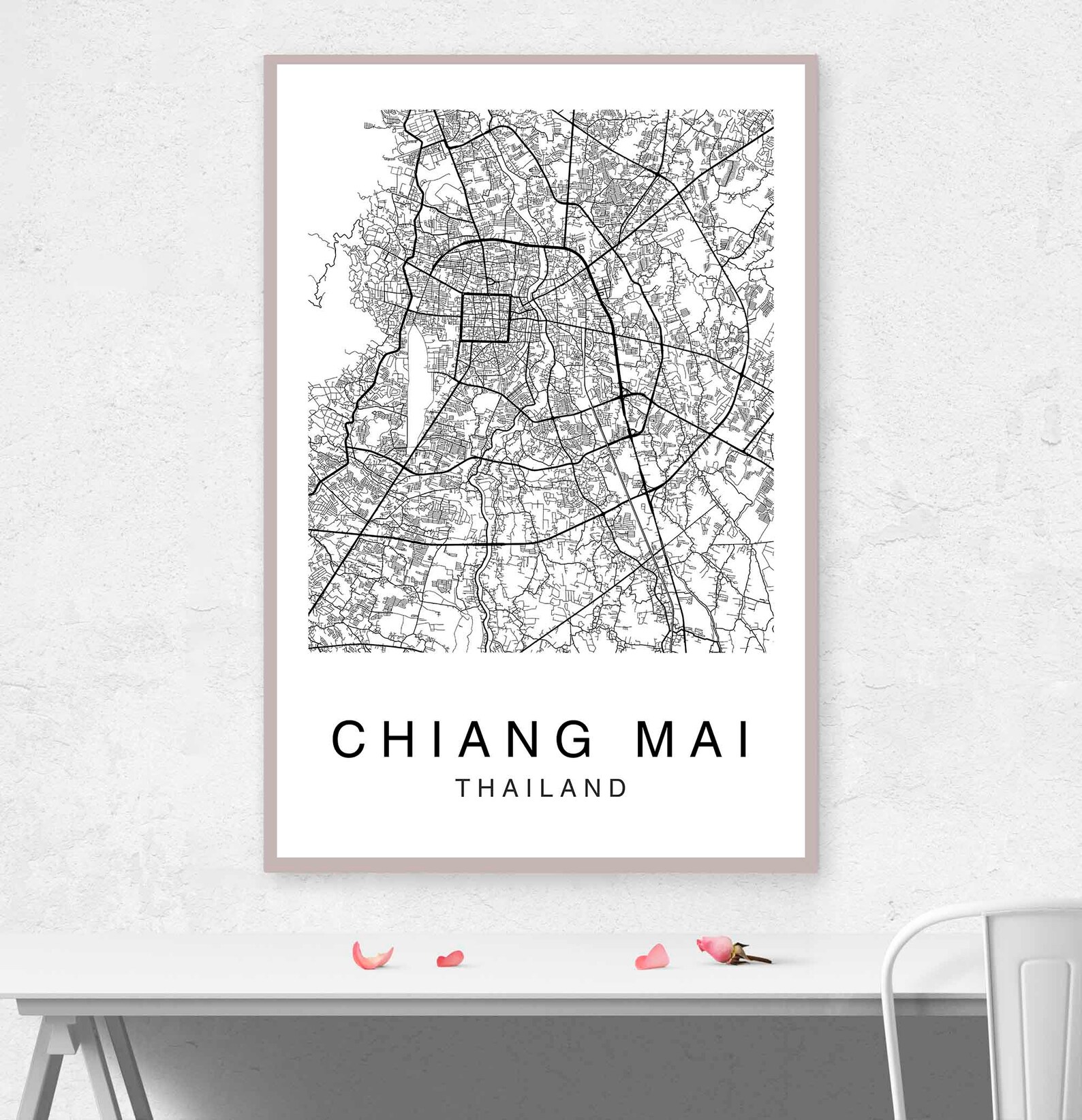 Chiang Mai Map Chiang Mai City Map Map Poster Map Print | Etsy
