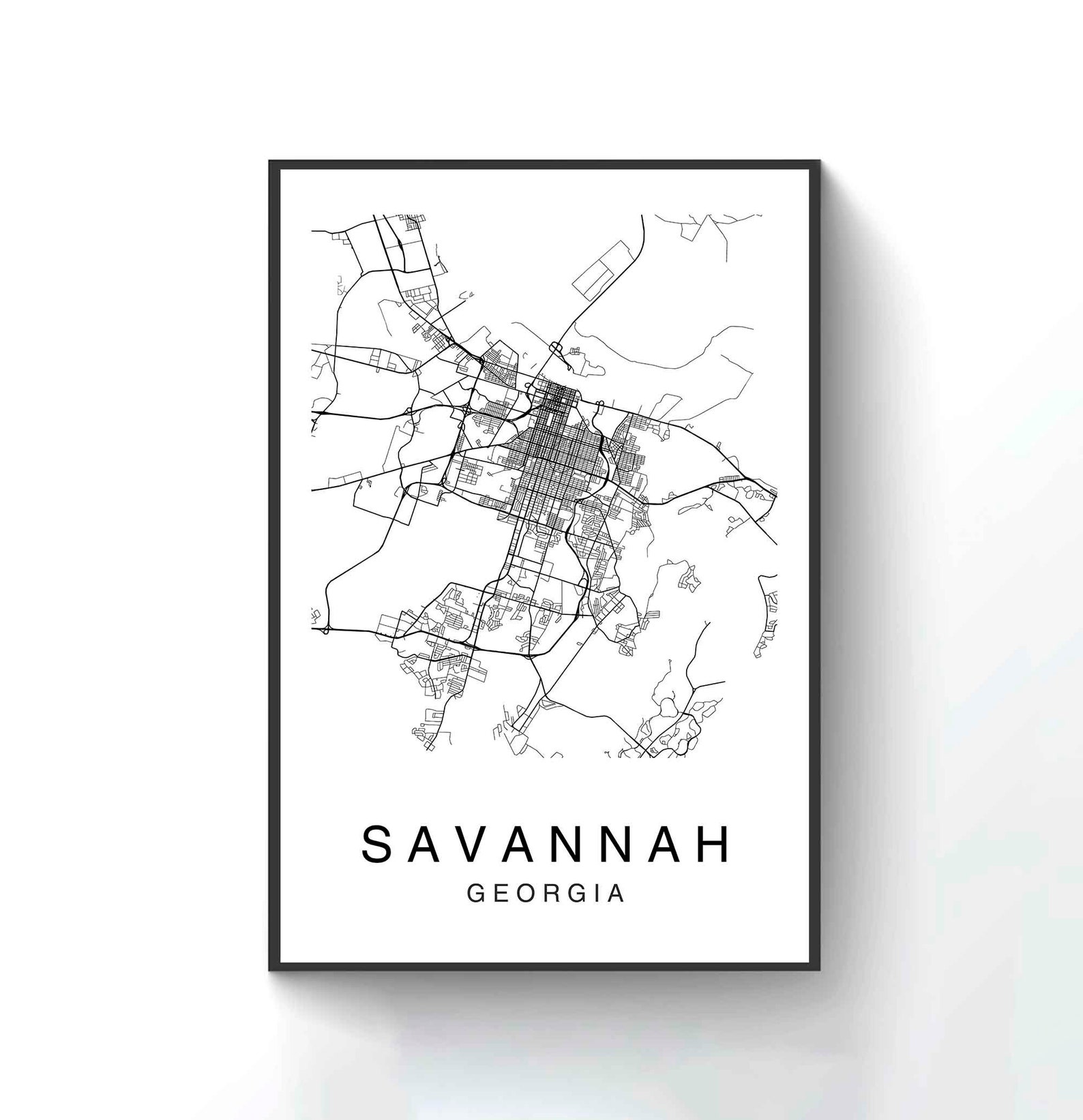 Savannah Map Minimalist Map Savannah Map Print Savannah - Etsy