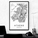 Athens Map Print Athens Map Poster Wall Art City Map Art - Etsy
