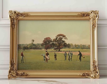 Golf Print, Vintage Golf Painting Landscape Art Print, Vintage Golf ...