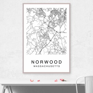 Norwood Map Norwood City Map Map Poster Map Print Norwood - Etsy