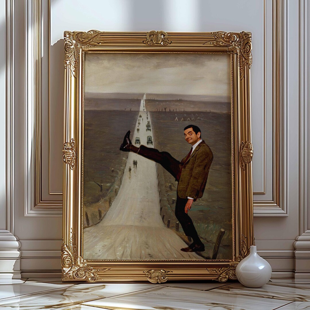 Altered Vintage Art Gift, Funny Altered Wall Art Decor, Antique Oil ...