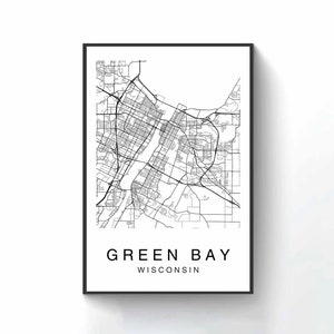 Green Bay Map, Green Bay City Map, Map Poster, Map Print, Green Bay Map ...