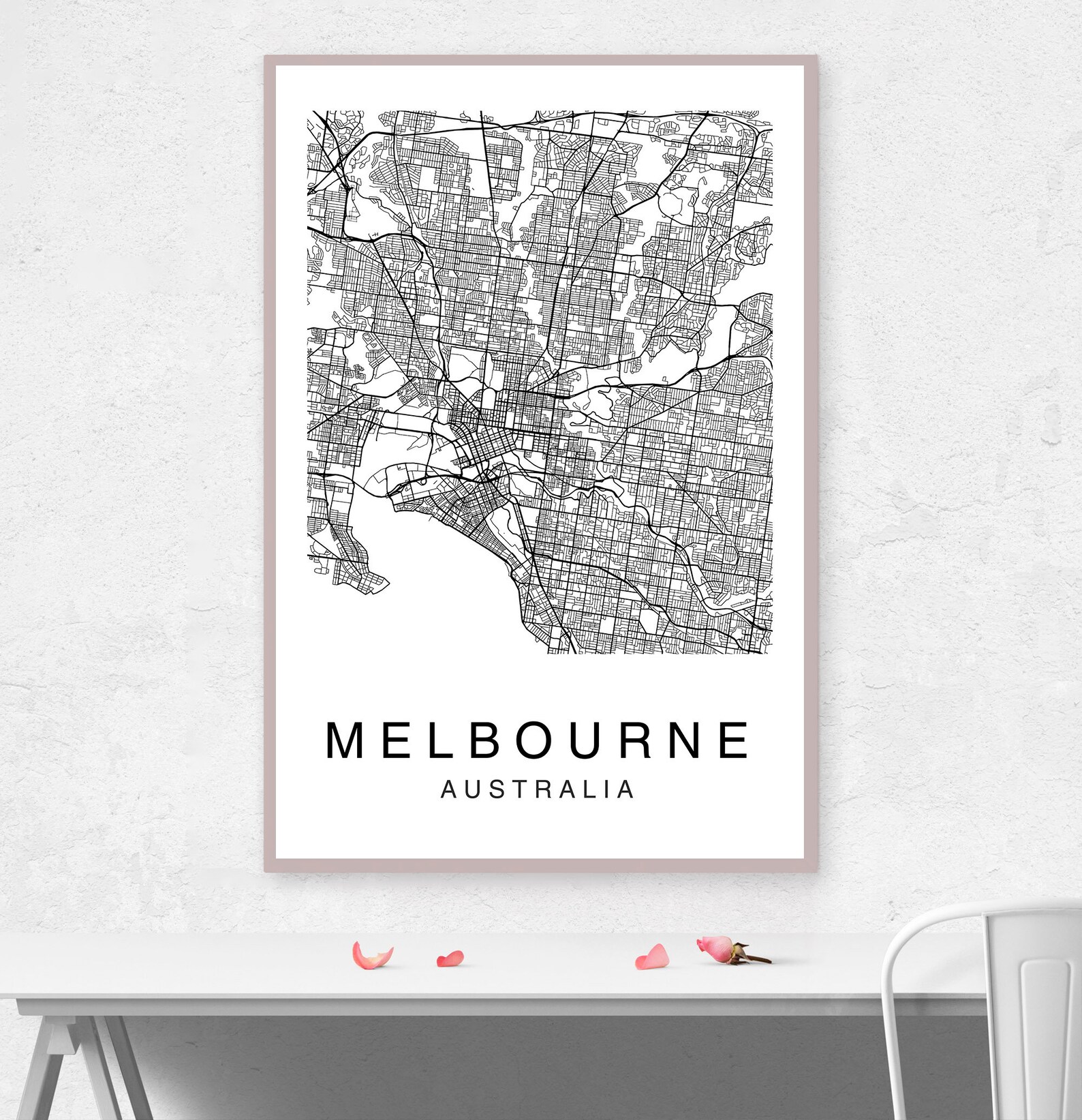 Melbourne Map Print Melbourne Map Poster Wall Art City Map - Etsy