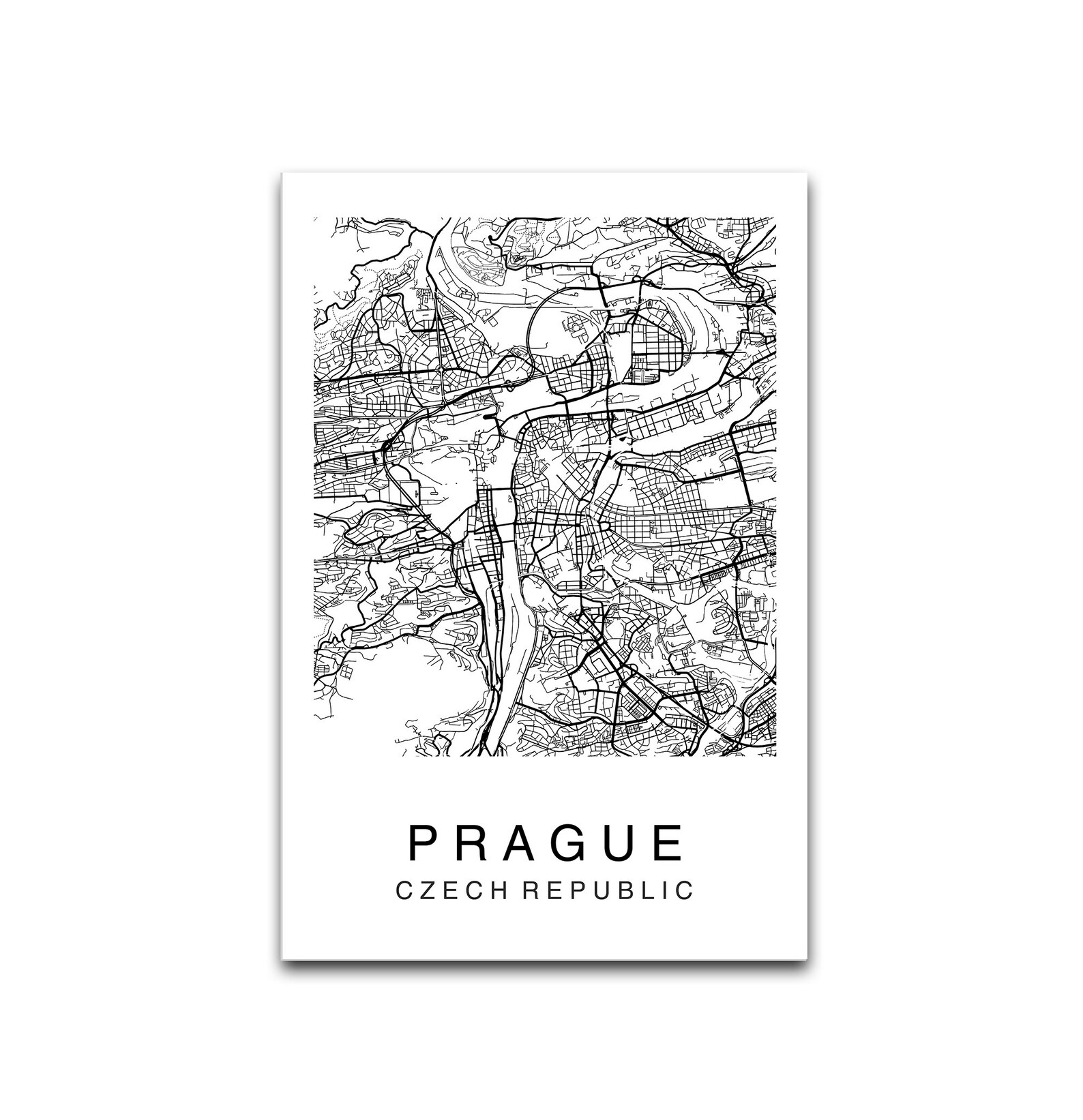 Prague Map Print Prague Printable Map Wall Art City Map | Etsy