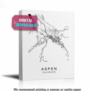 Aspen Map Aspen City Map Map Poster Map Print Aspen Street - Etsy