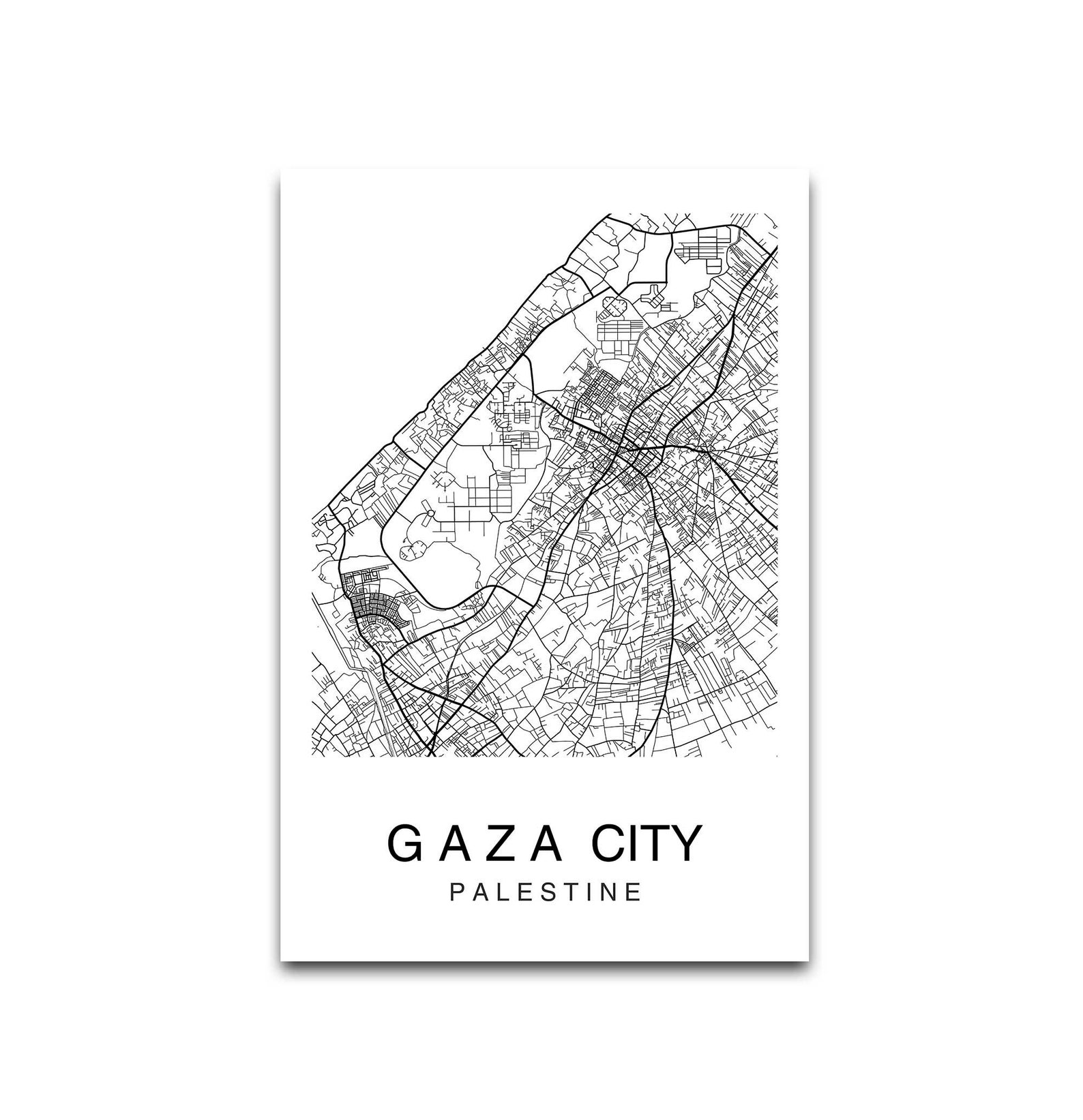 Gaza Map Gaza City Map Map Poster Map Print Gaza City Map - Etsy