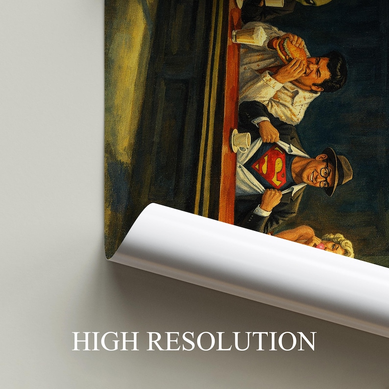 Edward Hopper Nighthawks Parody Wall Art, Funny Quirky Bar Scene Poster ...