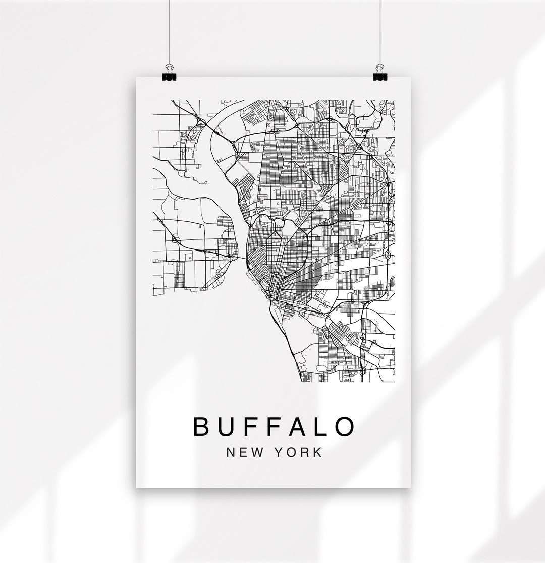 Buffalo Map Print Buffalo Map Wall Art City Maps New York - Etsy