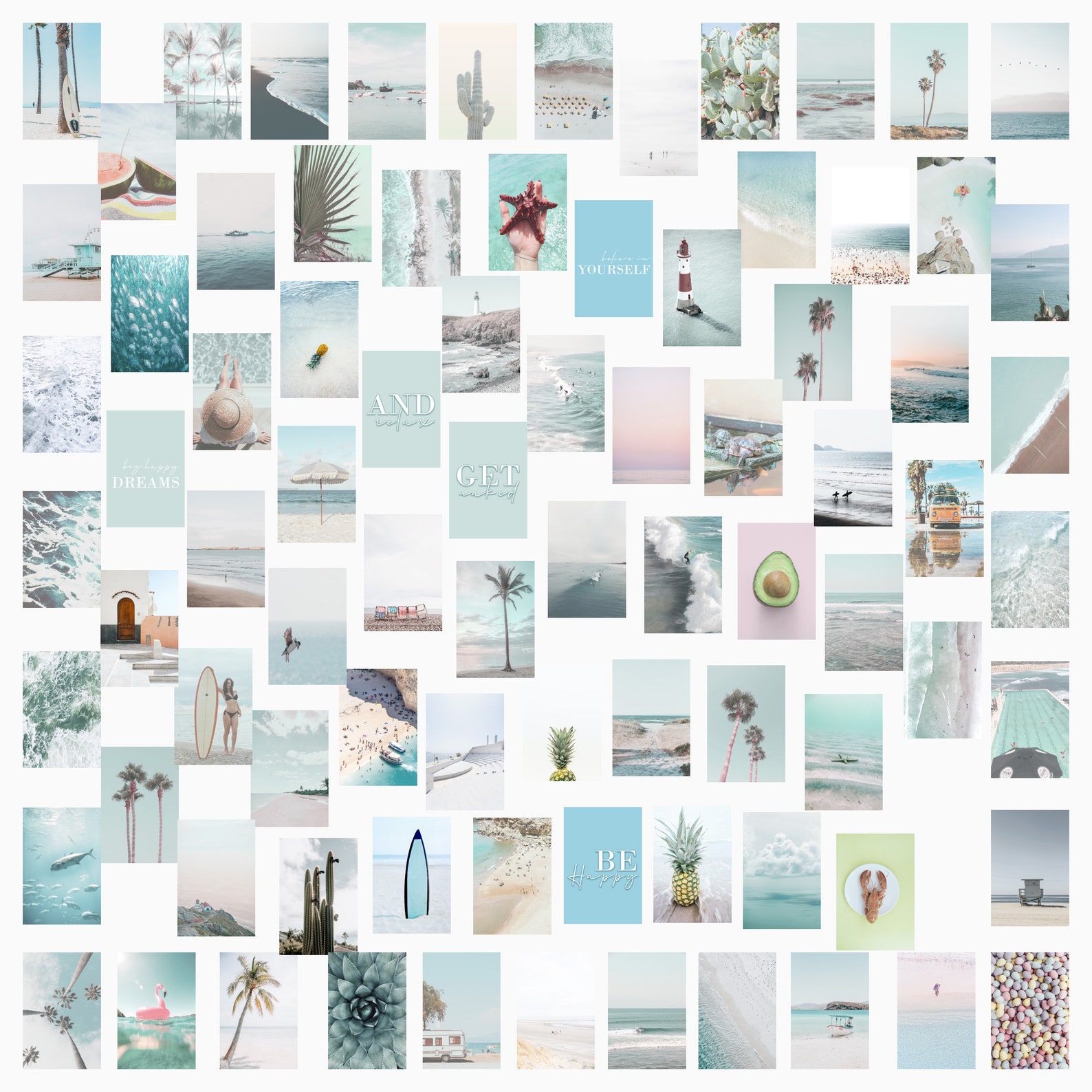 Collage Kit Blue Ocean Waves Surf Beach Surfing Collage Kit - Etsy