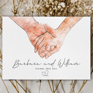 Holding Hands | Personalised Wedding Print | Wedding Gift | Couples ...