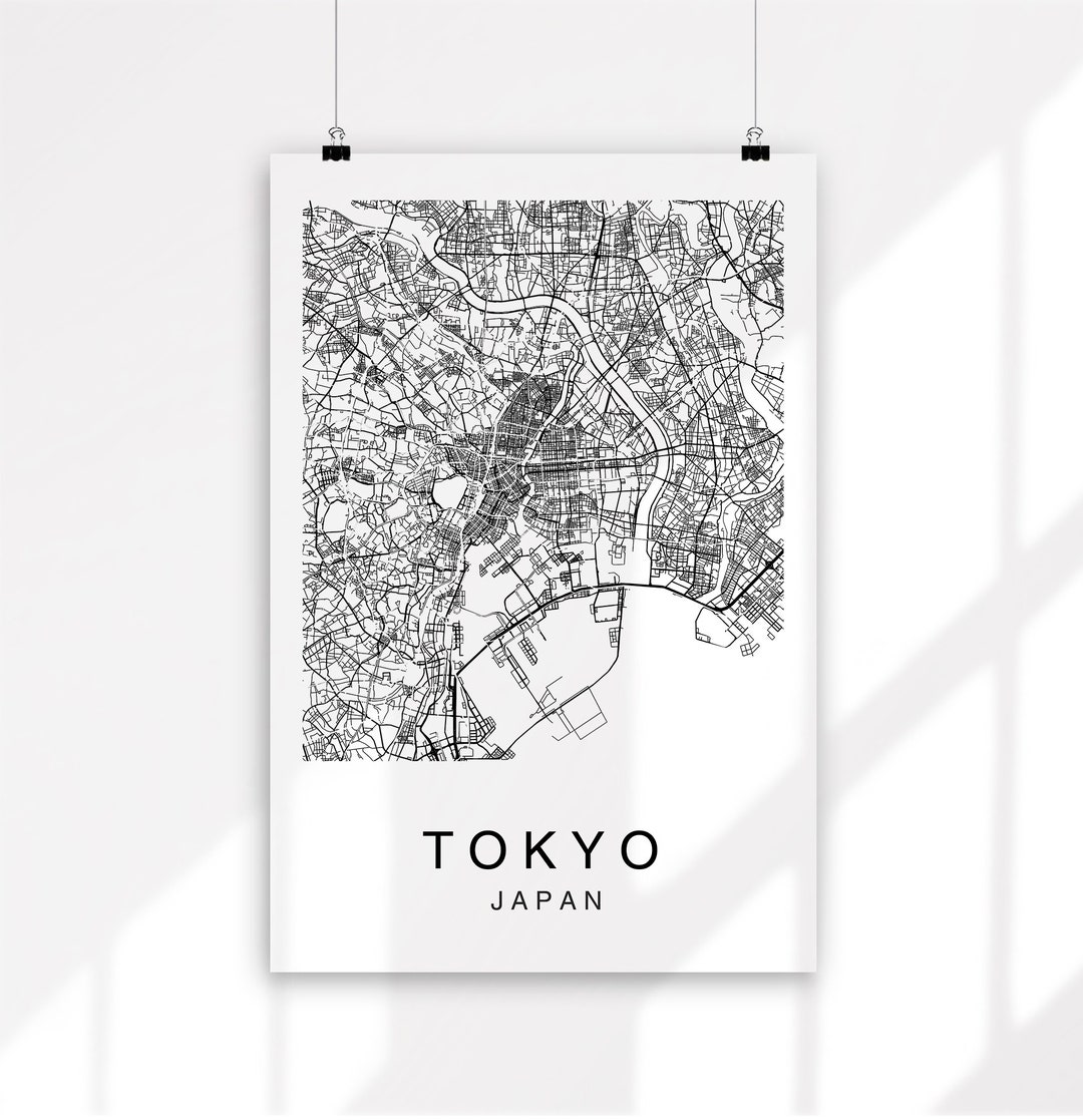 Tokyo Map Print Tokyo Map Art Tokyo Map Poster Tokyo Map - Etsy