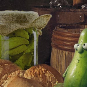 Pickle Altered Art Print, Vintage Oil Painting Poster, Quirky Kitchen ...
