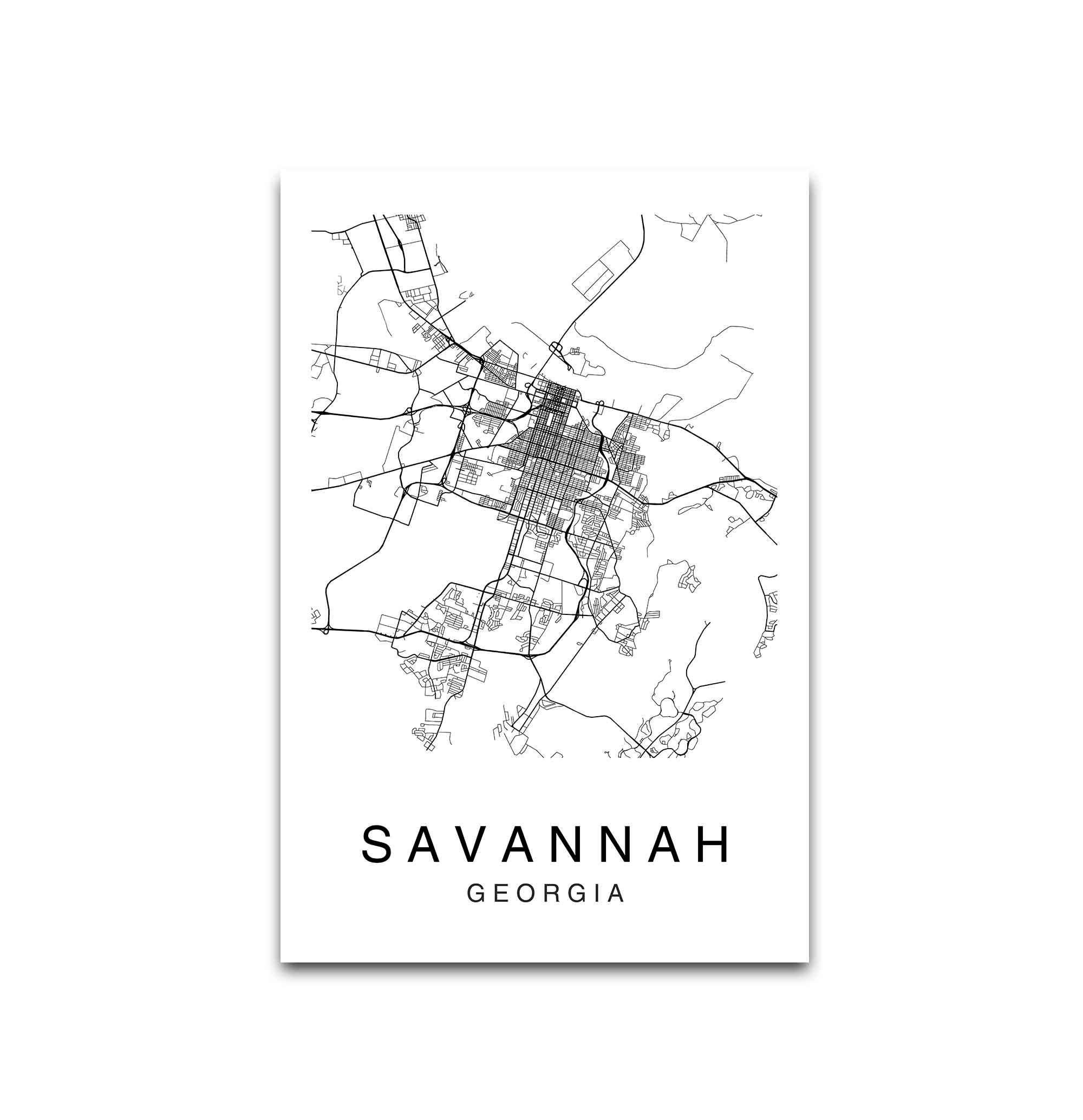 Savannah Map Minimalist Map Savannah Map Print Savannah - Etsy