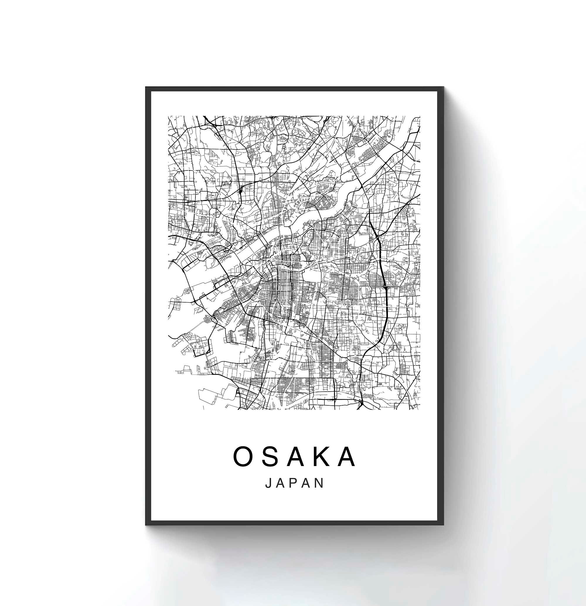 Osaka Map Osaka City Map Map Poster Map Print Osaka Map - Etsy Australia