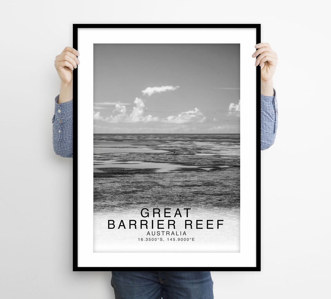 Great Barrier Reef Australia Travel Poster, Beach Photography ...