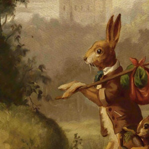 Vintage Rabbit Painting, Rabbits Fine Art, Printed and Shipped, Antique ...