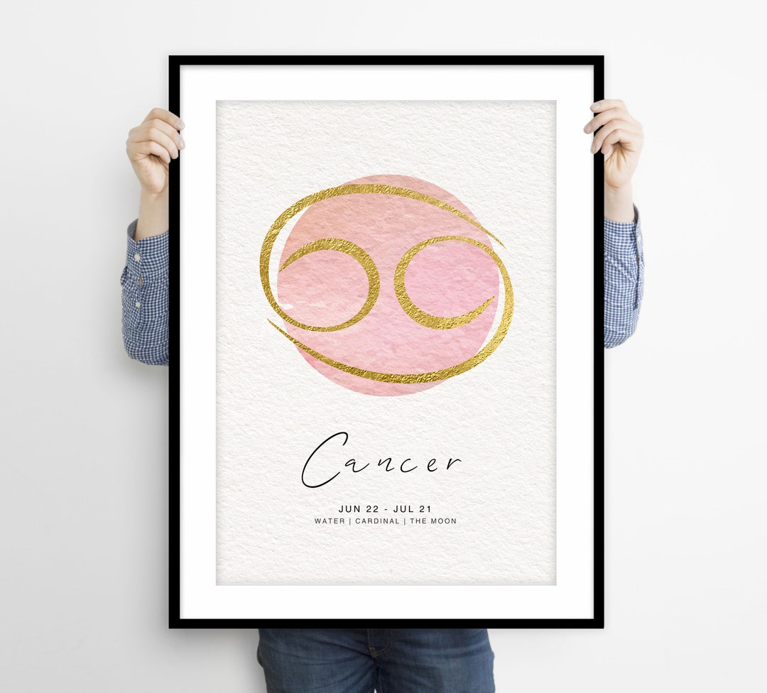 Cancer Zodiac Poster: Gold Astrology Art Print (digital Download) - Etsy