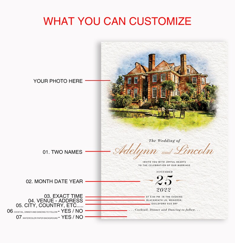 Wedding Invite Church Wedding Venue Digital Custom - Etsy