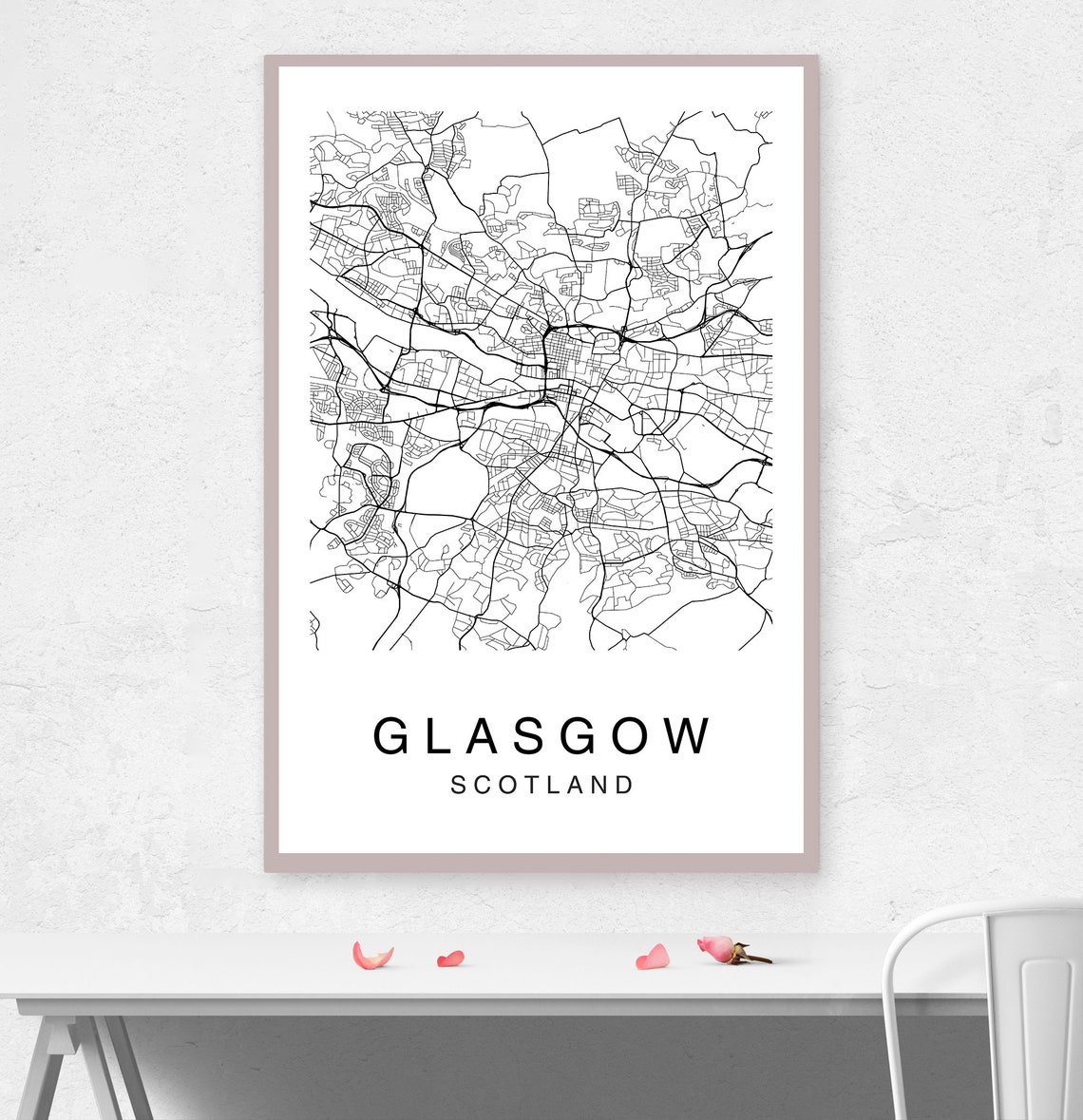 Glasgow Map Print Glasgow Map Glasgow City Map Map Print | Etsy