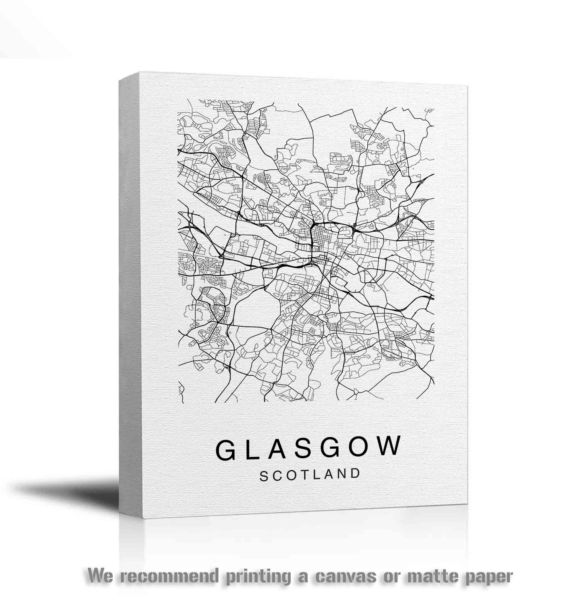 Glasgow Map Print Glasgow Map Glasgow City Map Map Print - Etsy