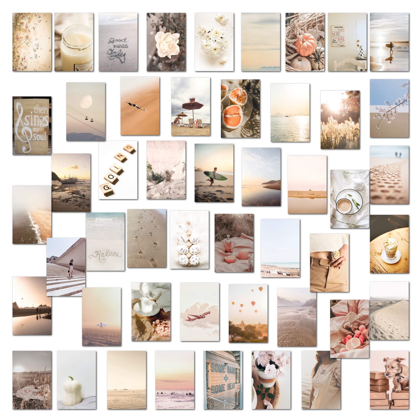 Beige Wall Collage Kit Digital Wall Art Beige Aesthetic - Etsy