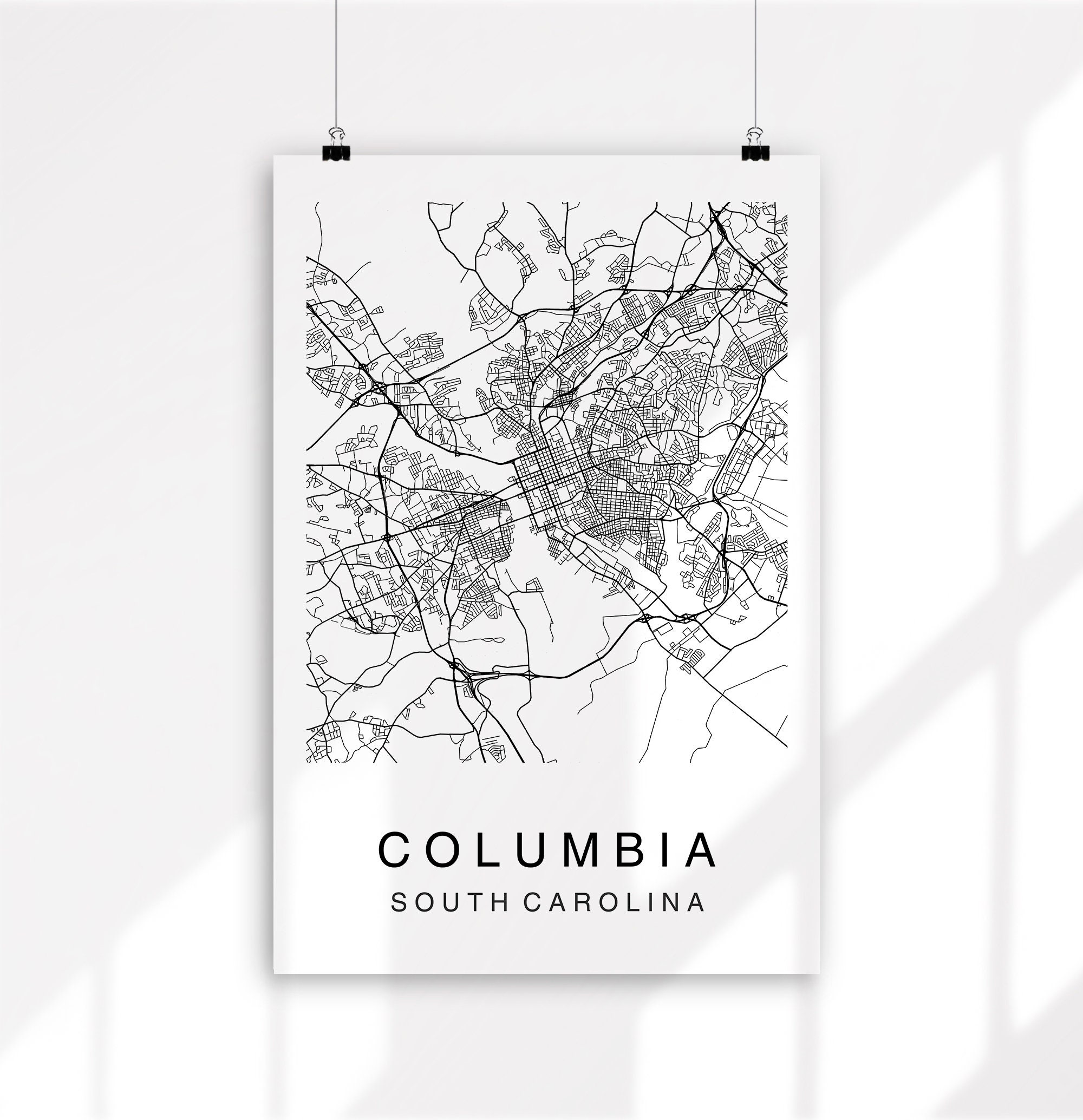 Columbia Map Columbia City Map Digital Download Map Print | Etsy