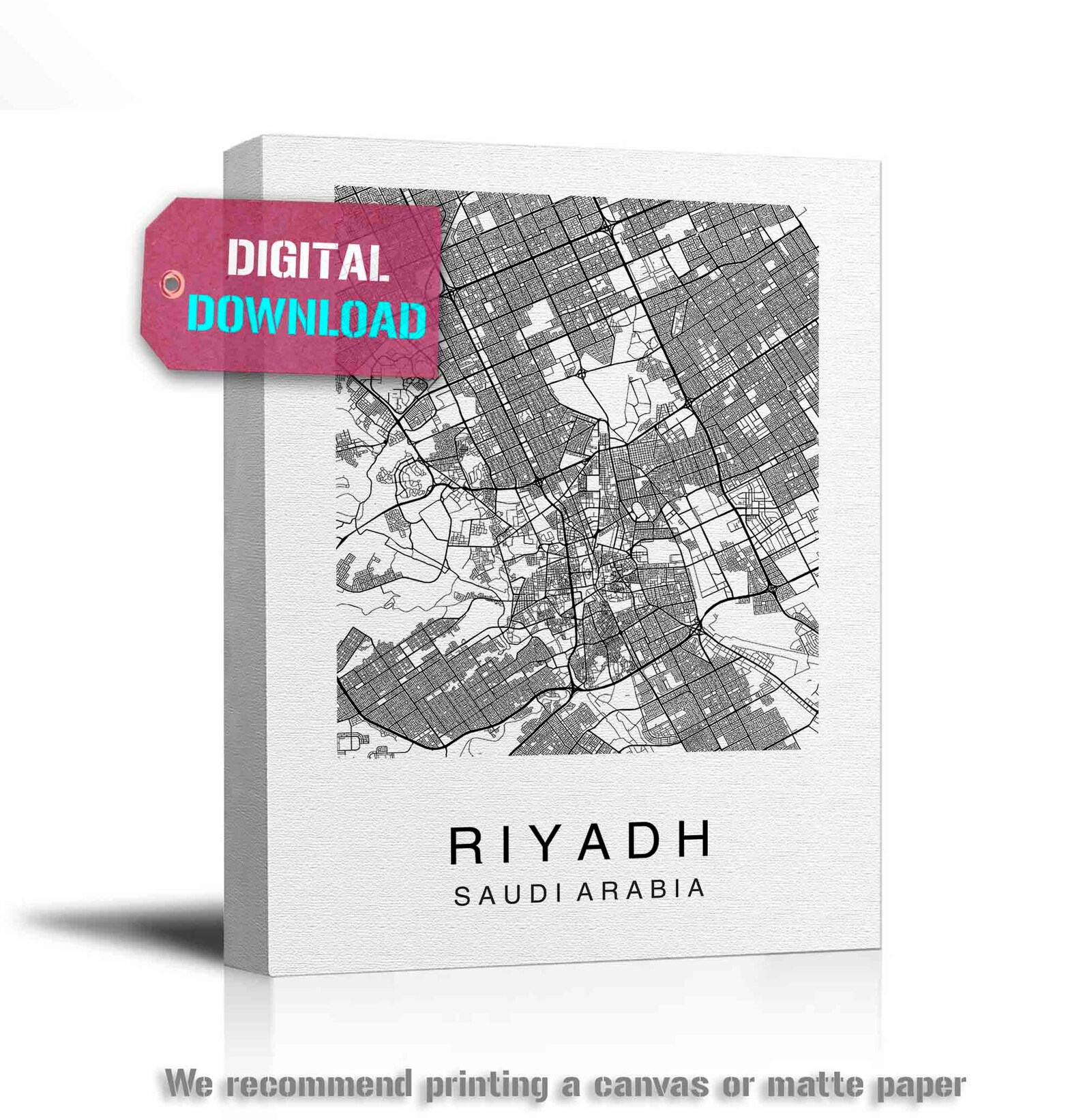 Riyadh Map Riyadh City Map Printable Map Art Map Print - Etsy Canada