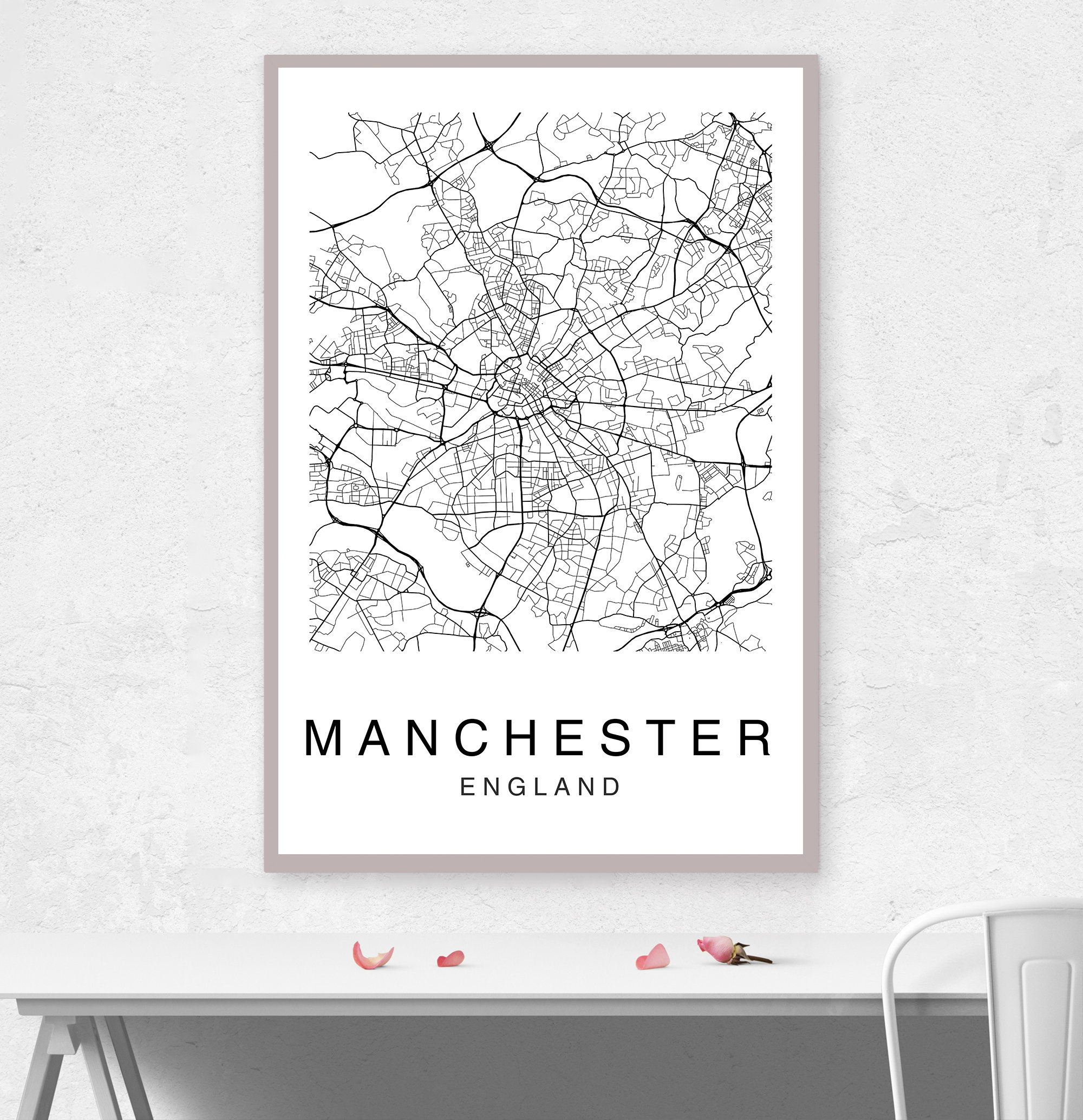 Manchester Map Manchester City Map Map Poster Map Print | Etsy