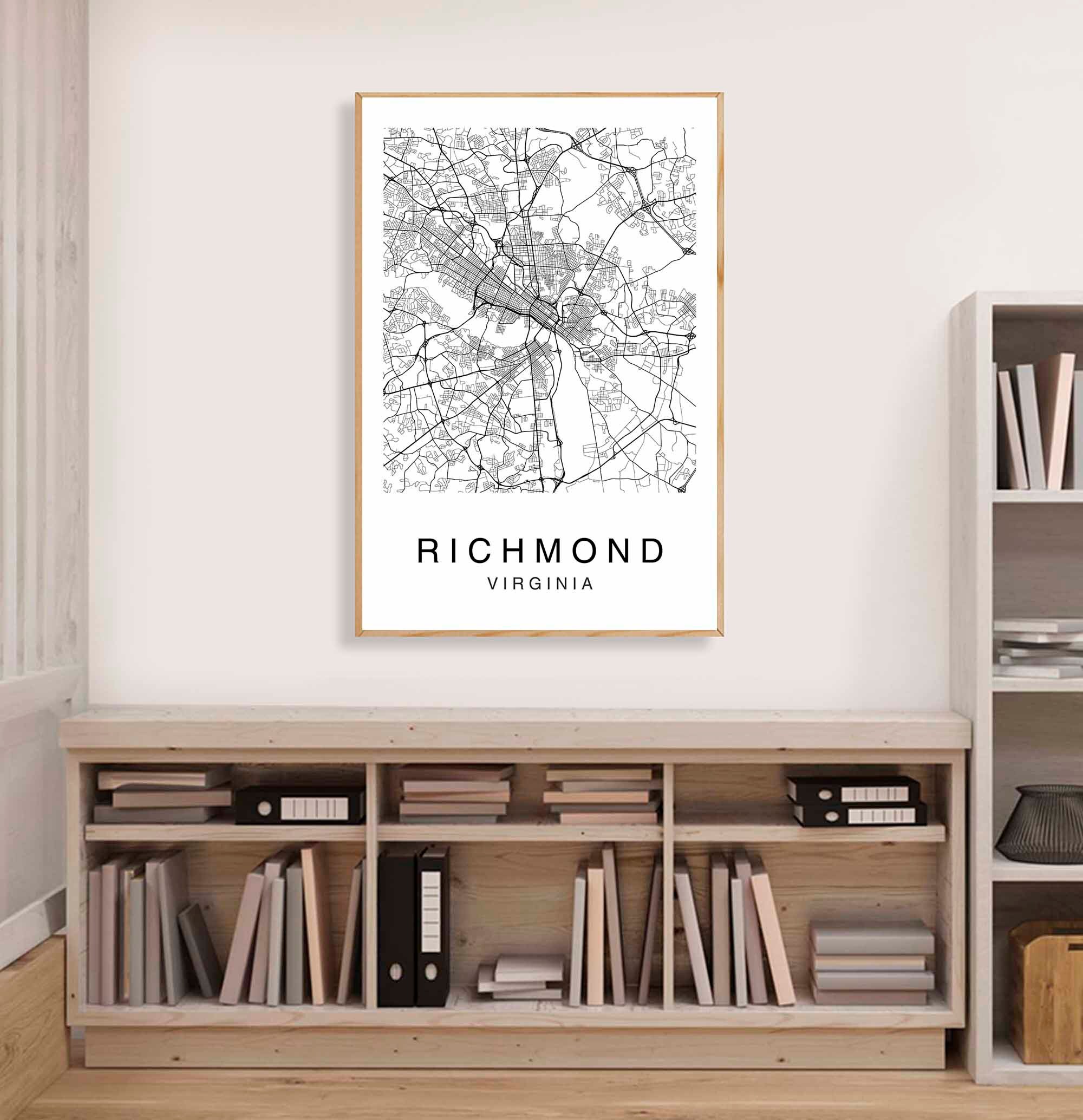 Richmond Map Print Richmond Map Poster Wall Art City Map | Etsy