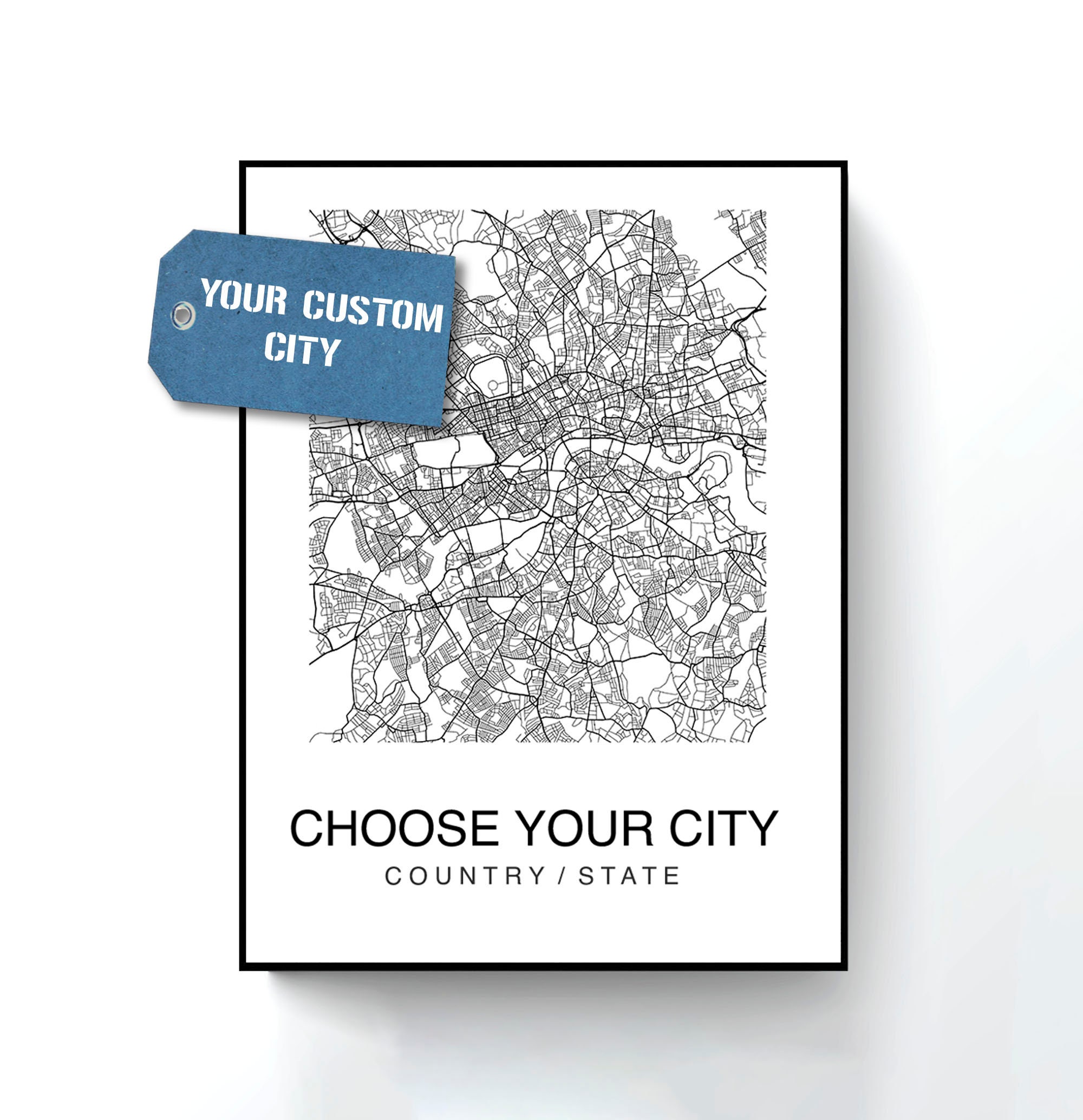 Custom Map Custom City Map Custom City Map Poster Map | Etsy