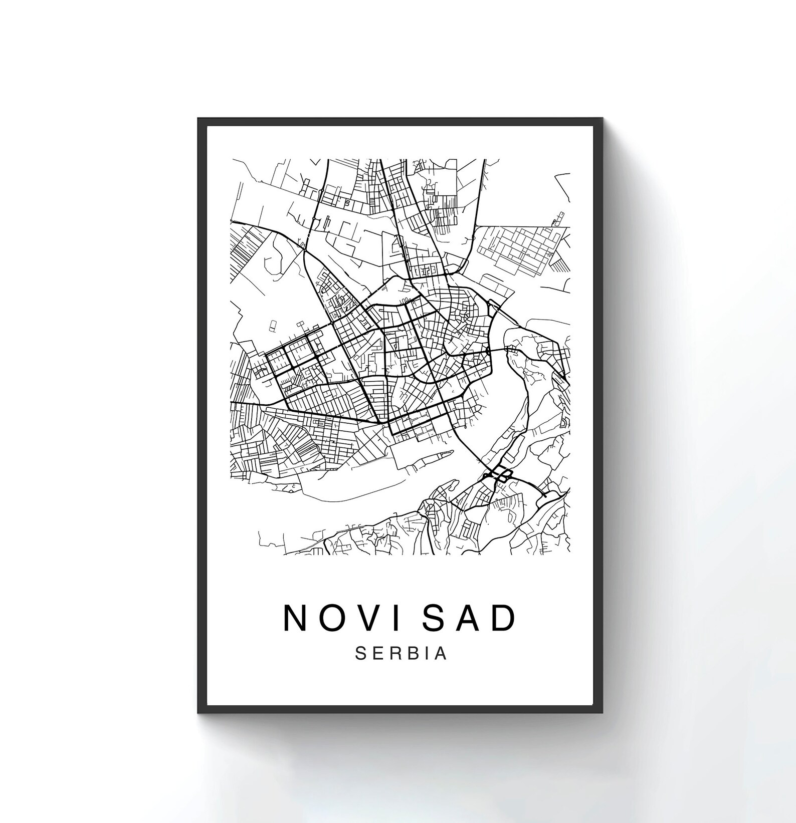 Novi Sad Map Novi Sad City Map Printable Map Map Print - Etsy