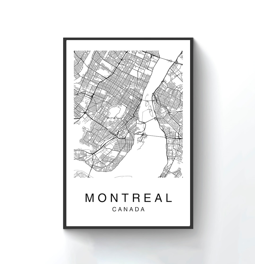 Montreal Map Print Montreal Map Poster Wall Art City Map - Etsy