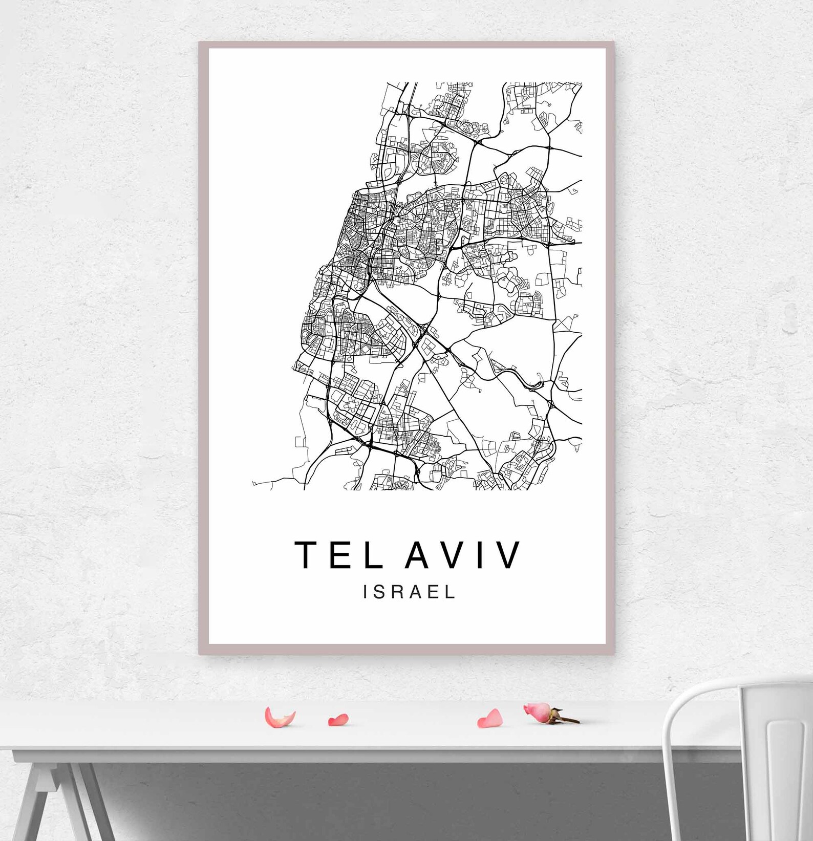 Tel Aviv Map Tel Aviv City Map Map Poster Map Print Tel | Etsy
