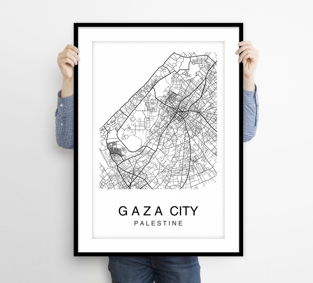 Gaza Map, Gaza City Map, Map Poster, Map Print, Gaza City Map Poster ...
