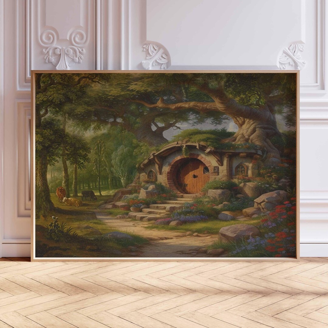 Altered Art the Shire Oil Painting, Hobbitcore Decor, House Hole Alter ...