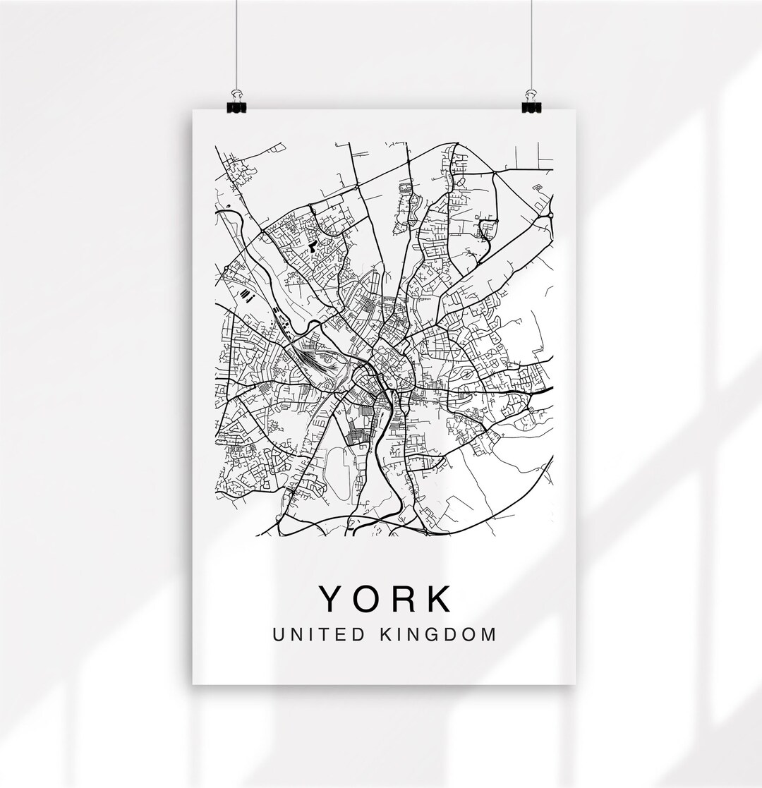 Mapa de York Mapa minimalista Impresión de mapas de York - Etsy México