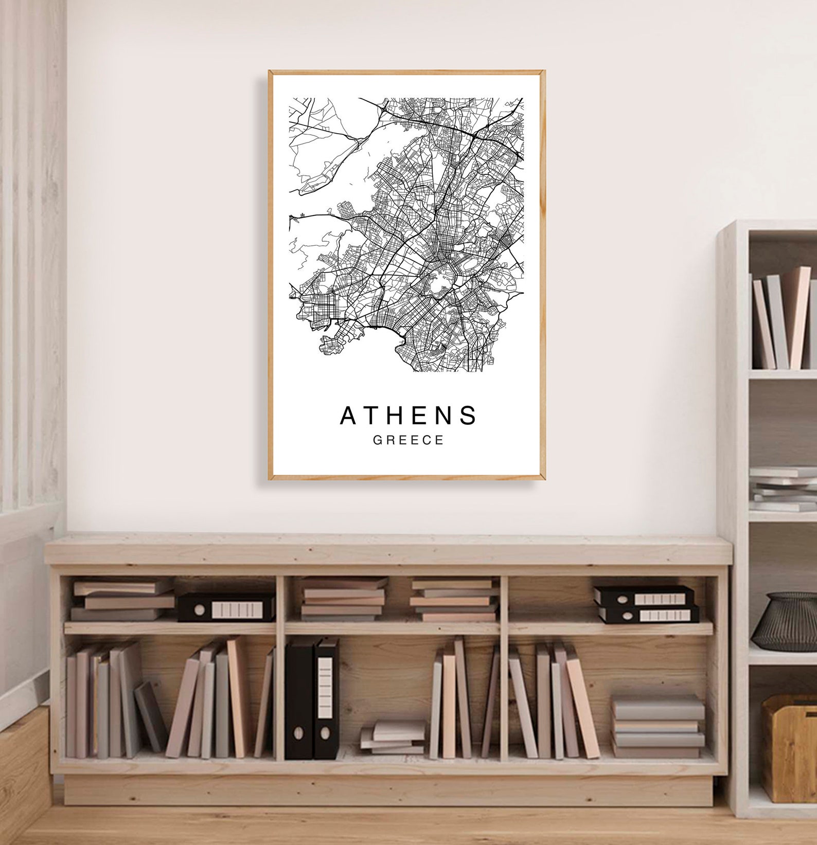 Athens Map Print Athens Map Poster Wall Art City Map Art | Etsy