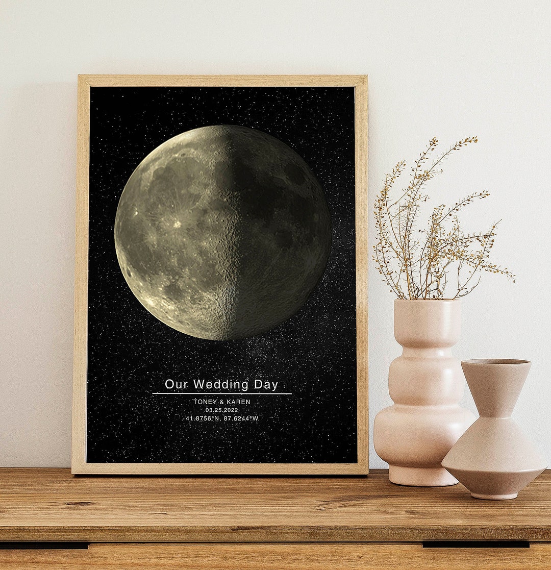 Moon Phase Personalised Gift, Custom Moon Print, Personalized Moon ...