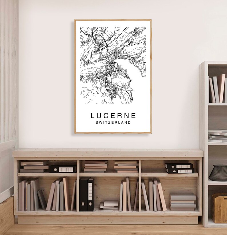 Lucerne Map Lucerne City Map Map Poster Map Print Lucerne | Etsy