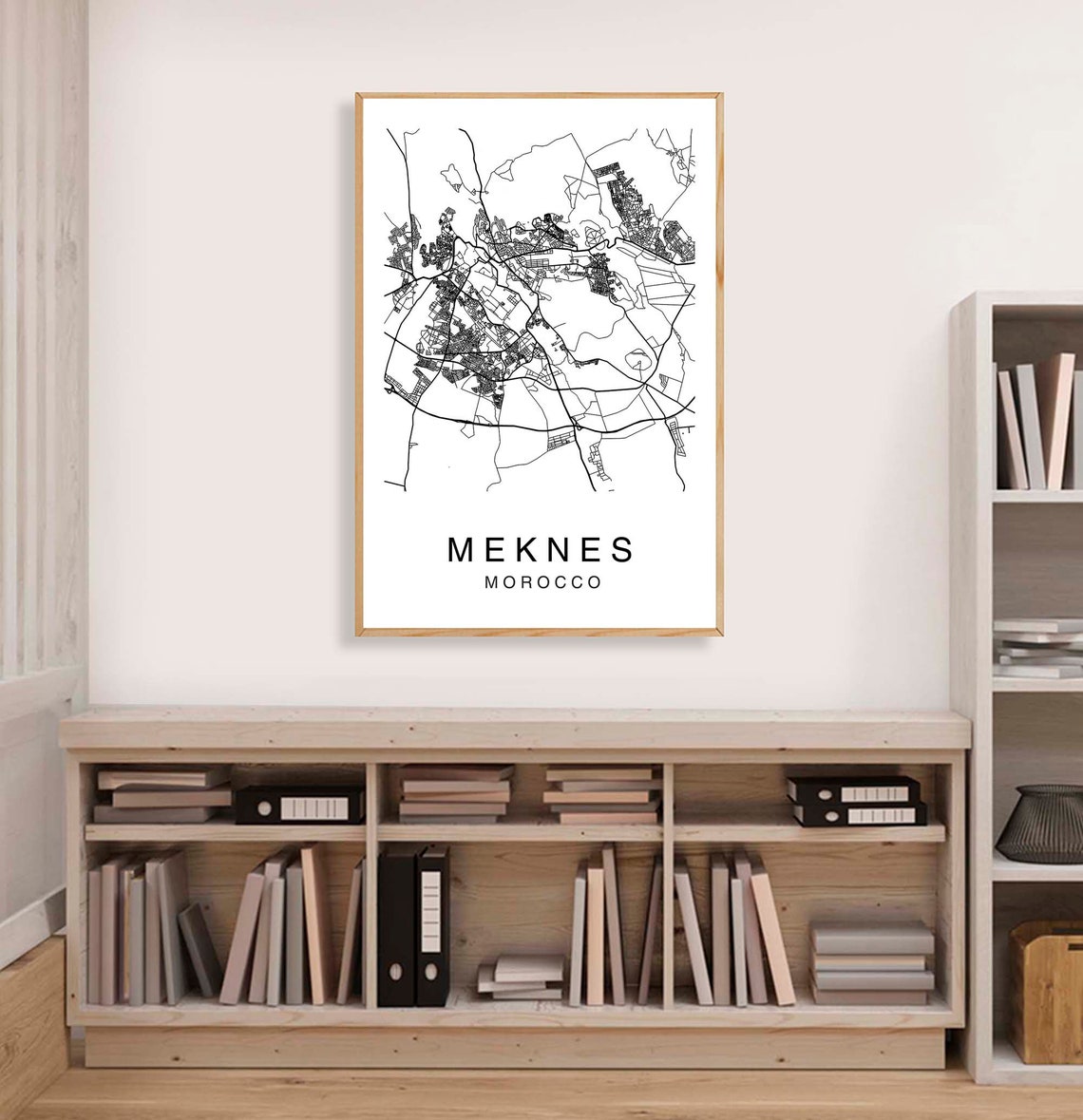 Meknes Map Print Meknes Printable Map Wall Art City Map Art - Etsy