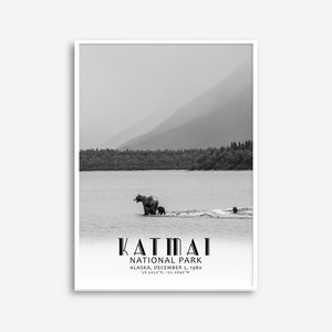 Katmai National Park Travel Poster, Alaskan National Park Print ...