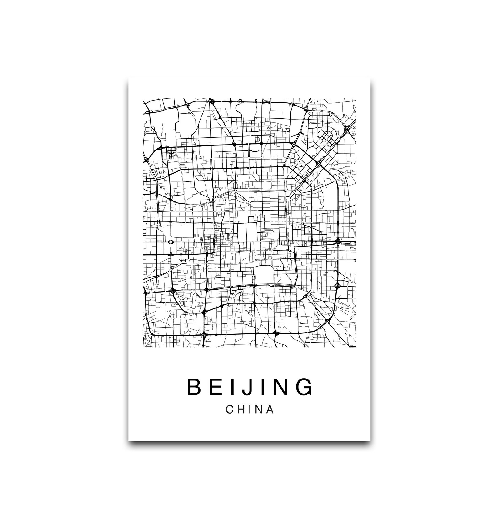 Beijing Map Print City Maps Digital Wall Art City Map Art - Etsy