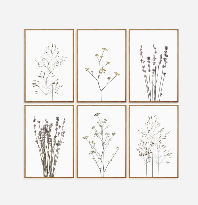Set of 6 Wildflower Prints Floral Instant Art Printable Art | Etsy